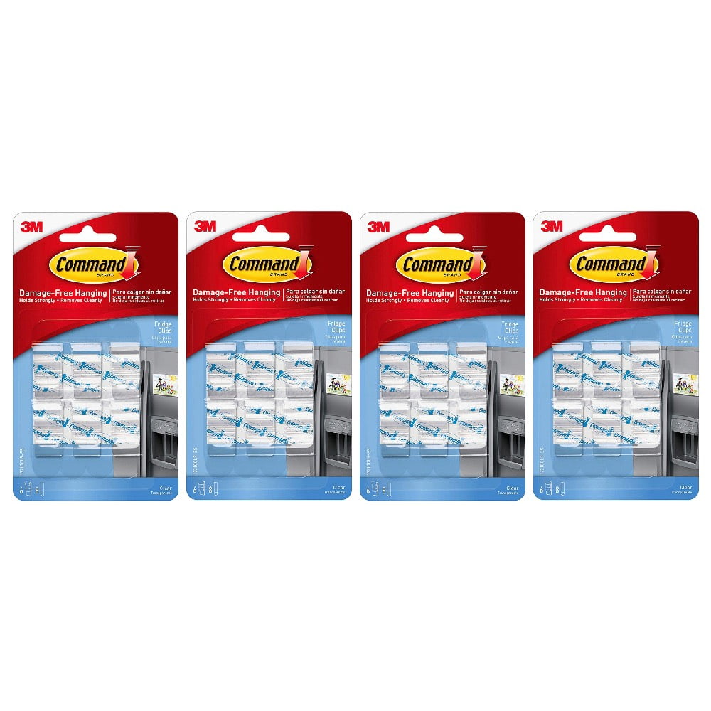 3M Command Fridge Clips 17210CLR Damage Free Strong Hold Indoor Use 6 ...