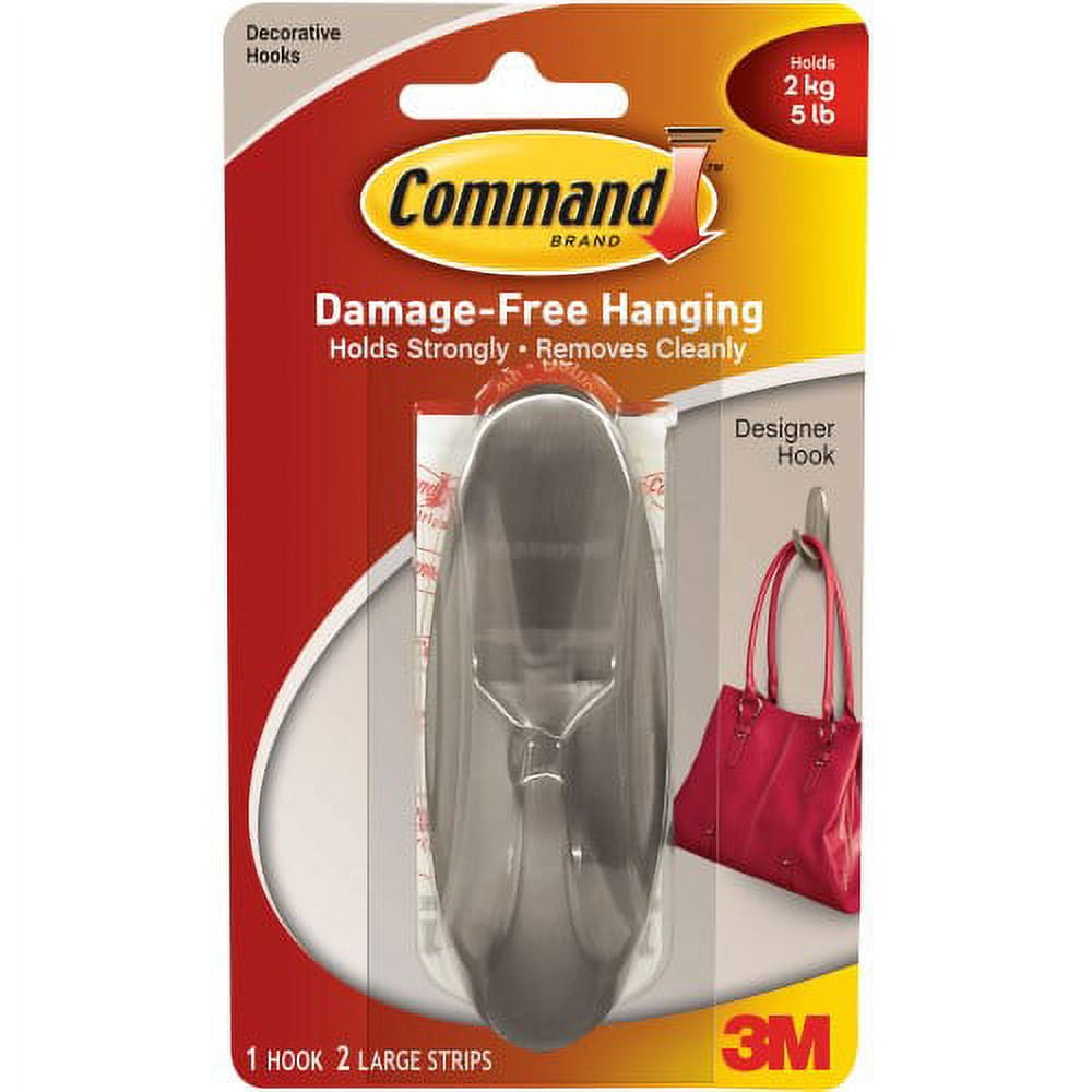 3M Command Large Hook Metal 4-1/8 in. L - Walmart.com