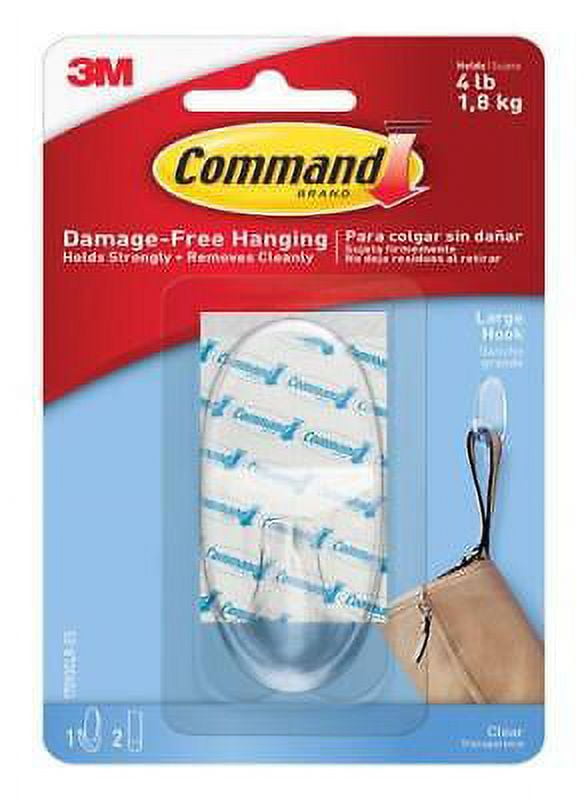 3M Command Large Plastic Hook 3-3/8 in. L 1 pk (Pack of 6) - Walmart.com