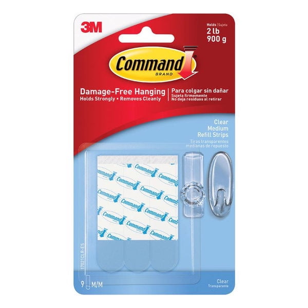 3M Command Medium Foam Adhesive Strips 2-3/4 in. L 9 pk (Pack of 6 ...