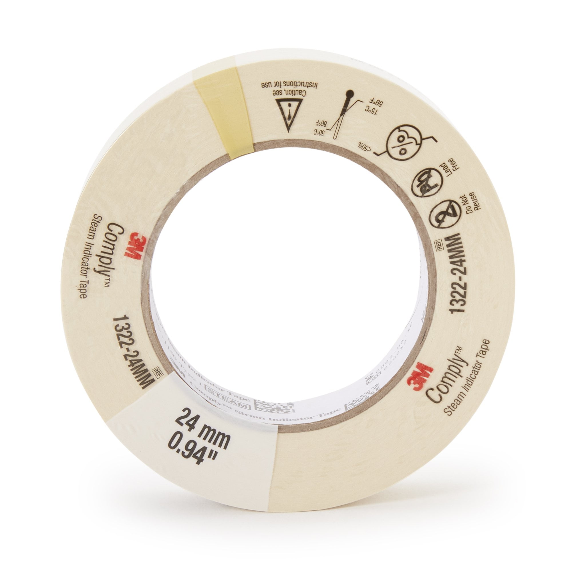 3M Comply Steam Indicator Tape 1 Inch X 60 Yard 1322-24MM, 20 Ct ...