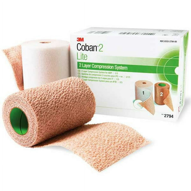 3M Compression System Coban 2 Layer Lite 4 Inch x 2.9 Yards - Walmart.com
