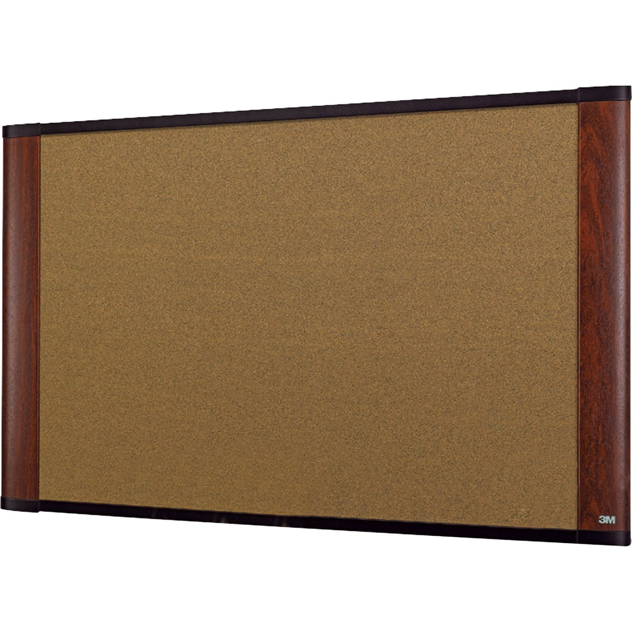 3M Cork Bulletin Board, 72" x 48", Aluminum Frame w/Mahogany Wood ...