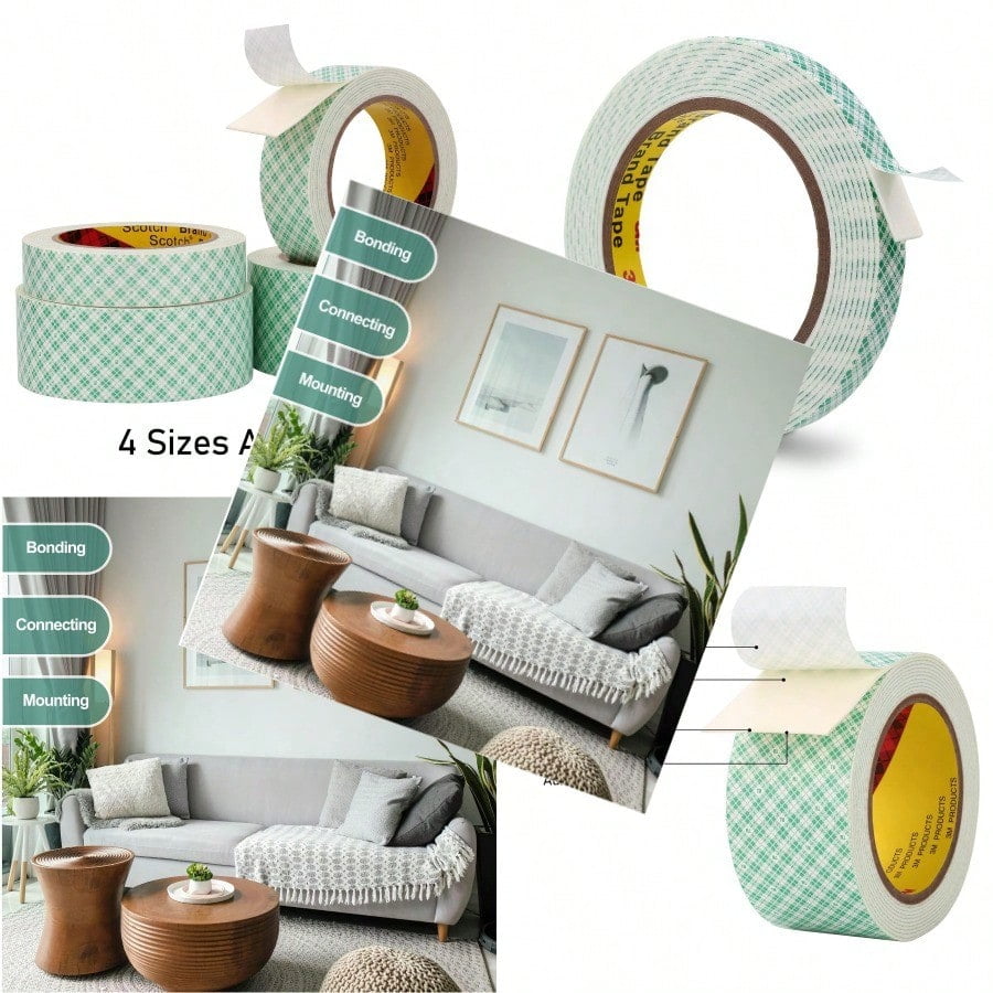 3M Double Sided Foam Tape 0.5 x 10Ft Double Coated Urethane Foam Tape ...