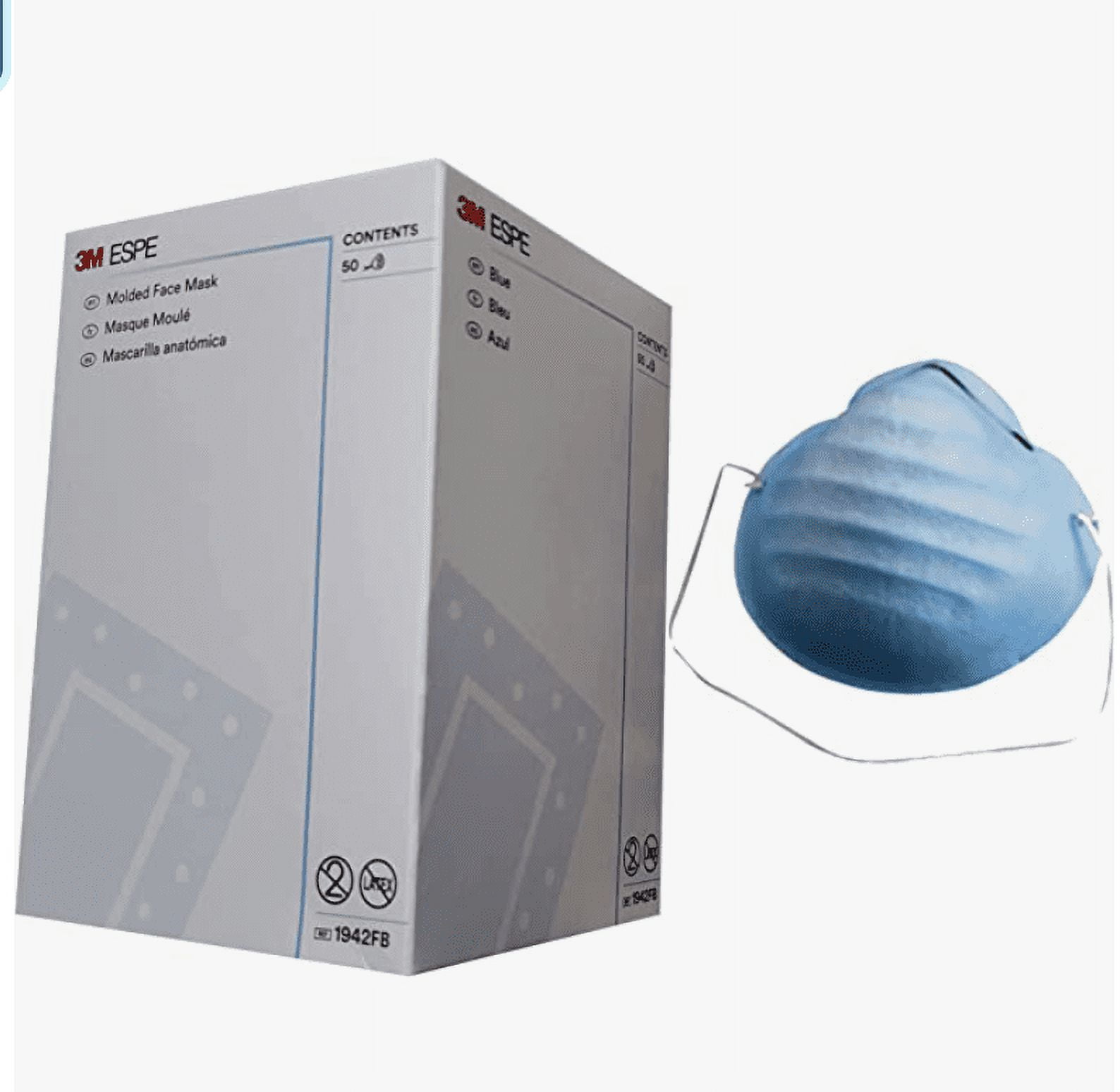 3M ESPE Molded Face Masks Pack of 50, Dust Work Protection, Lightweight ...