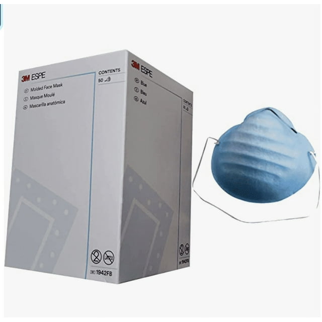 3M ESPE Molded Face Masks Pack of 50, Dust Work Protection, Lightweight ...
