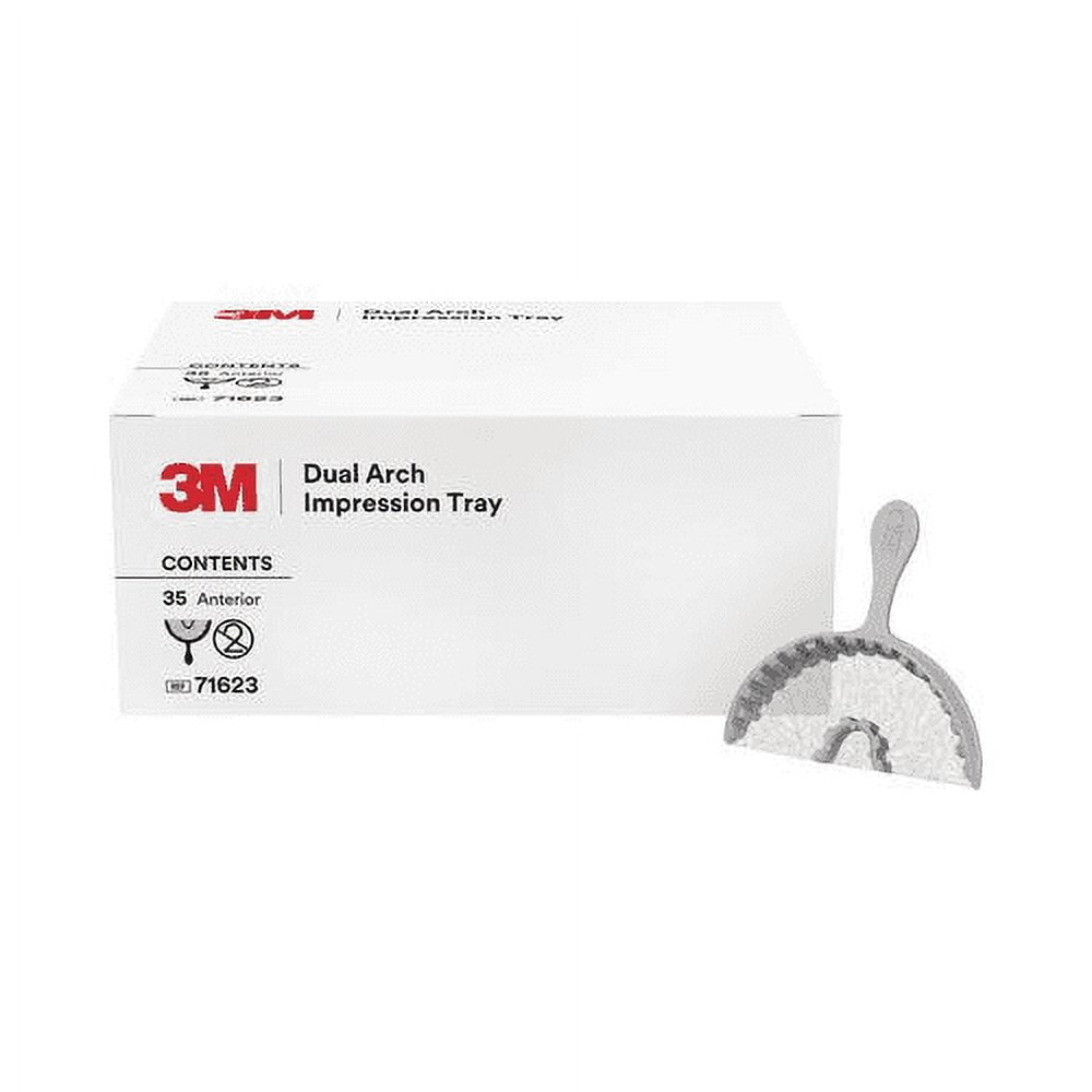 3M ESPE 71623 Dual Arch Dental Impression Trays Anterior Gray 35/Pk ...
