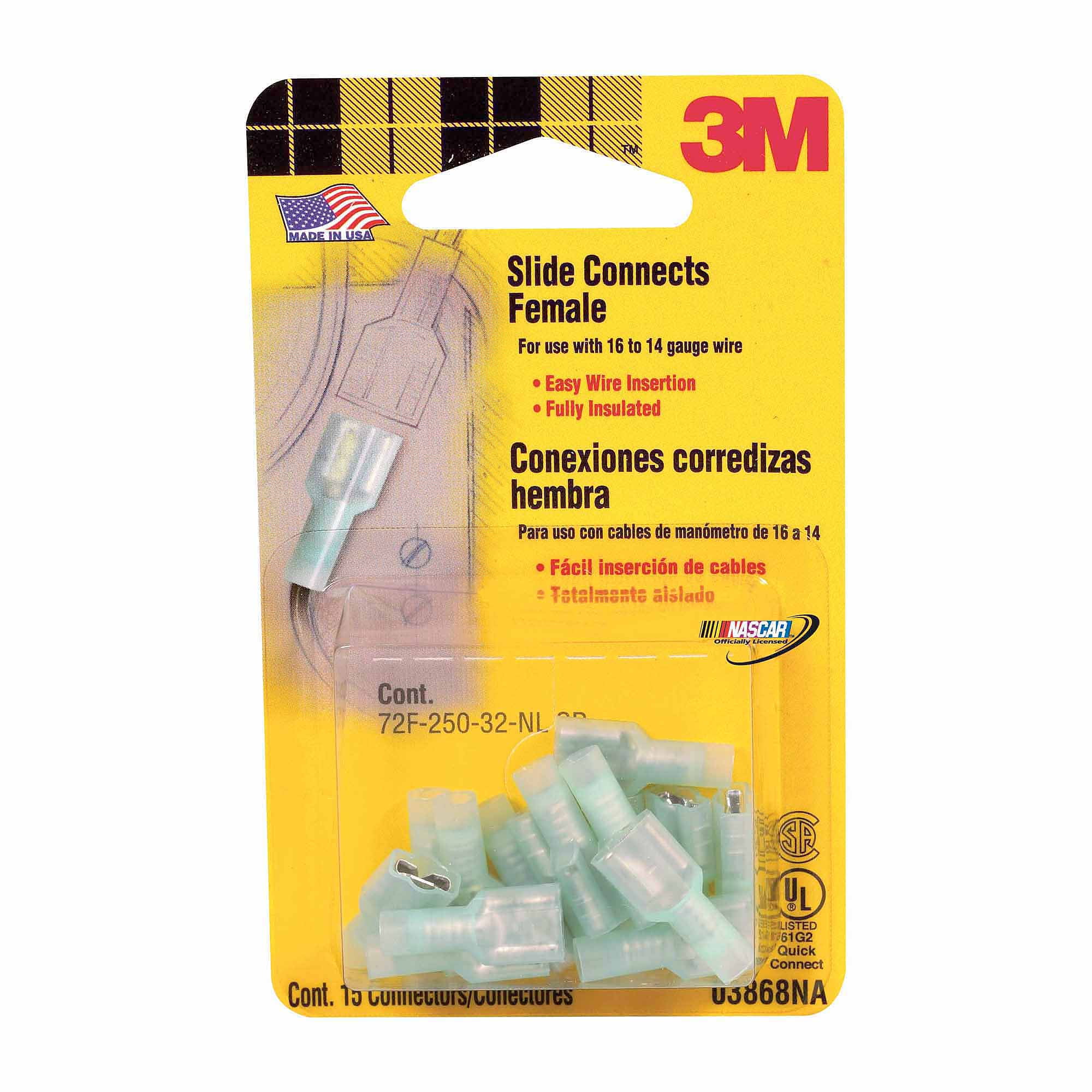 3M Electrical Female Slide Connectors, Blue, 15 Count - Walmart.com