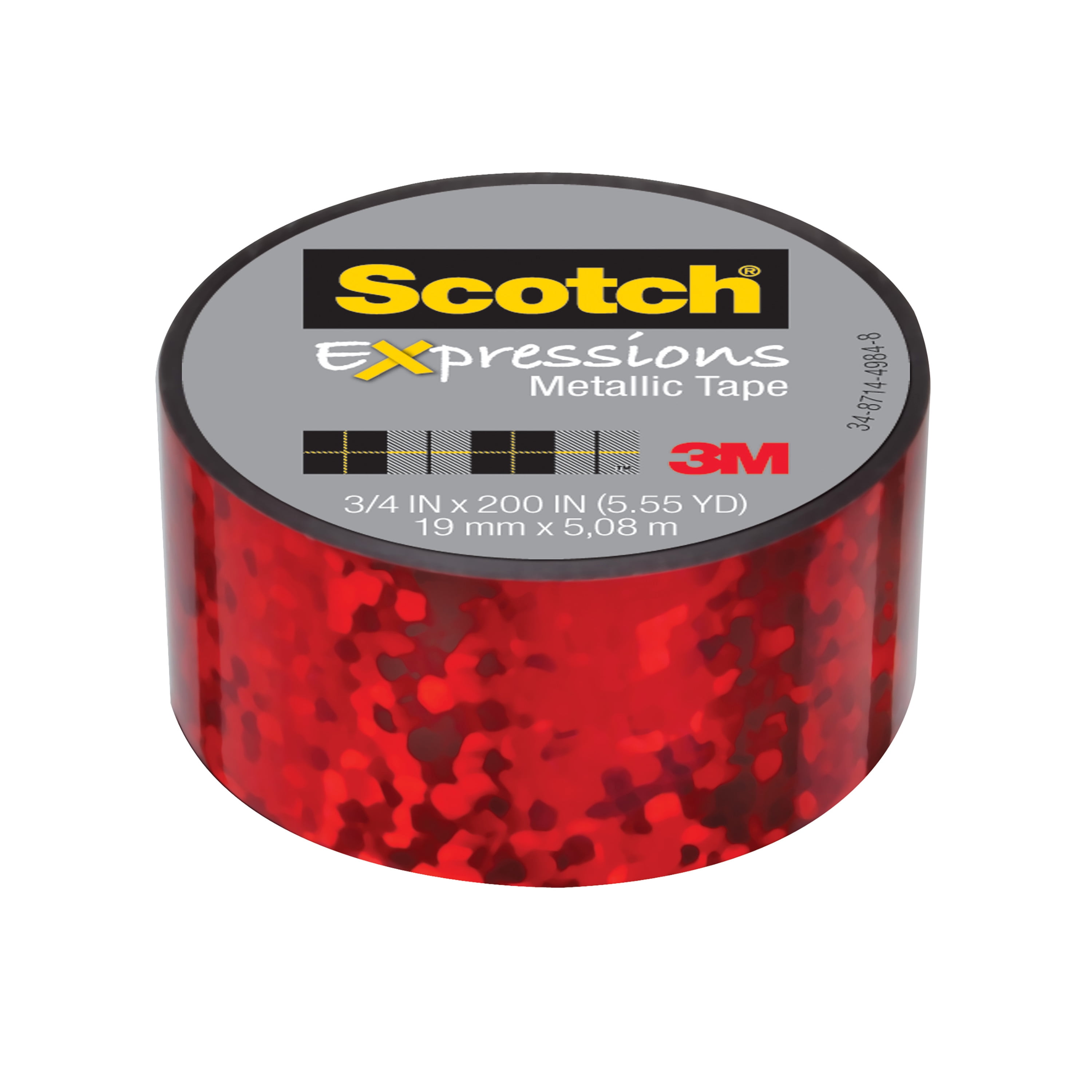 3M Expressions Metallic Tape, 3/4" x 200", Green Crinkles - Walmart.com