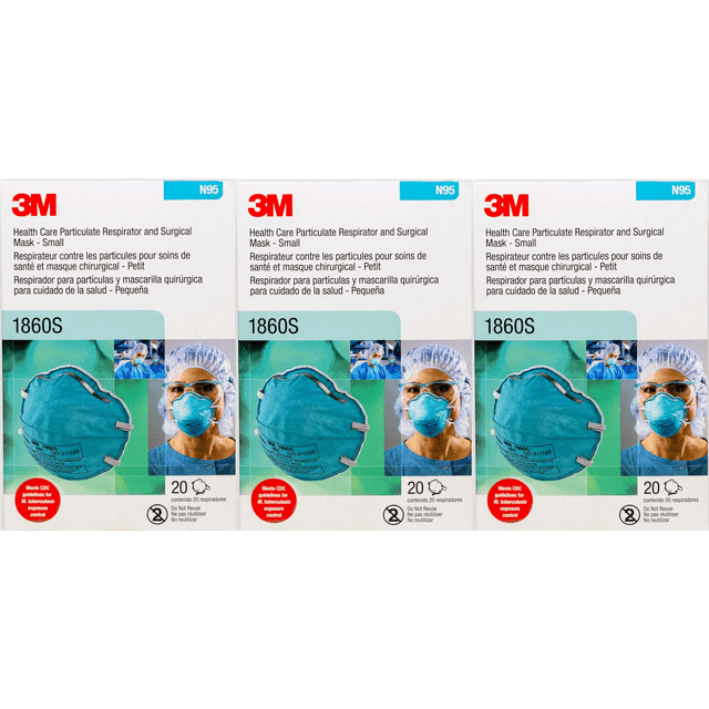 3M FDA Cleared N95 Small Particulate Respirator 1860S, Teal - Walmart.com