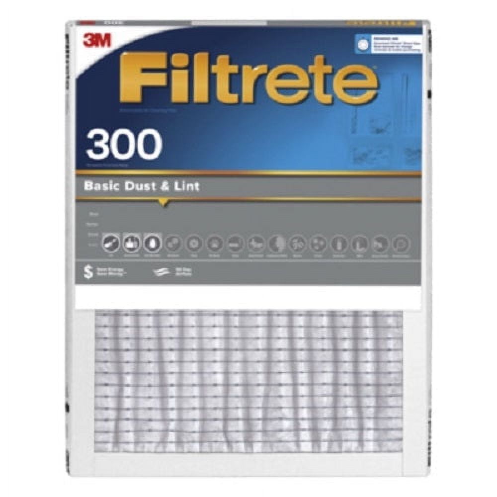 3M Filtrete 321-4 18" x 24" x 1" Gray Basic 300 Dust & Lint Reduction ...