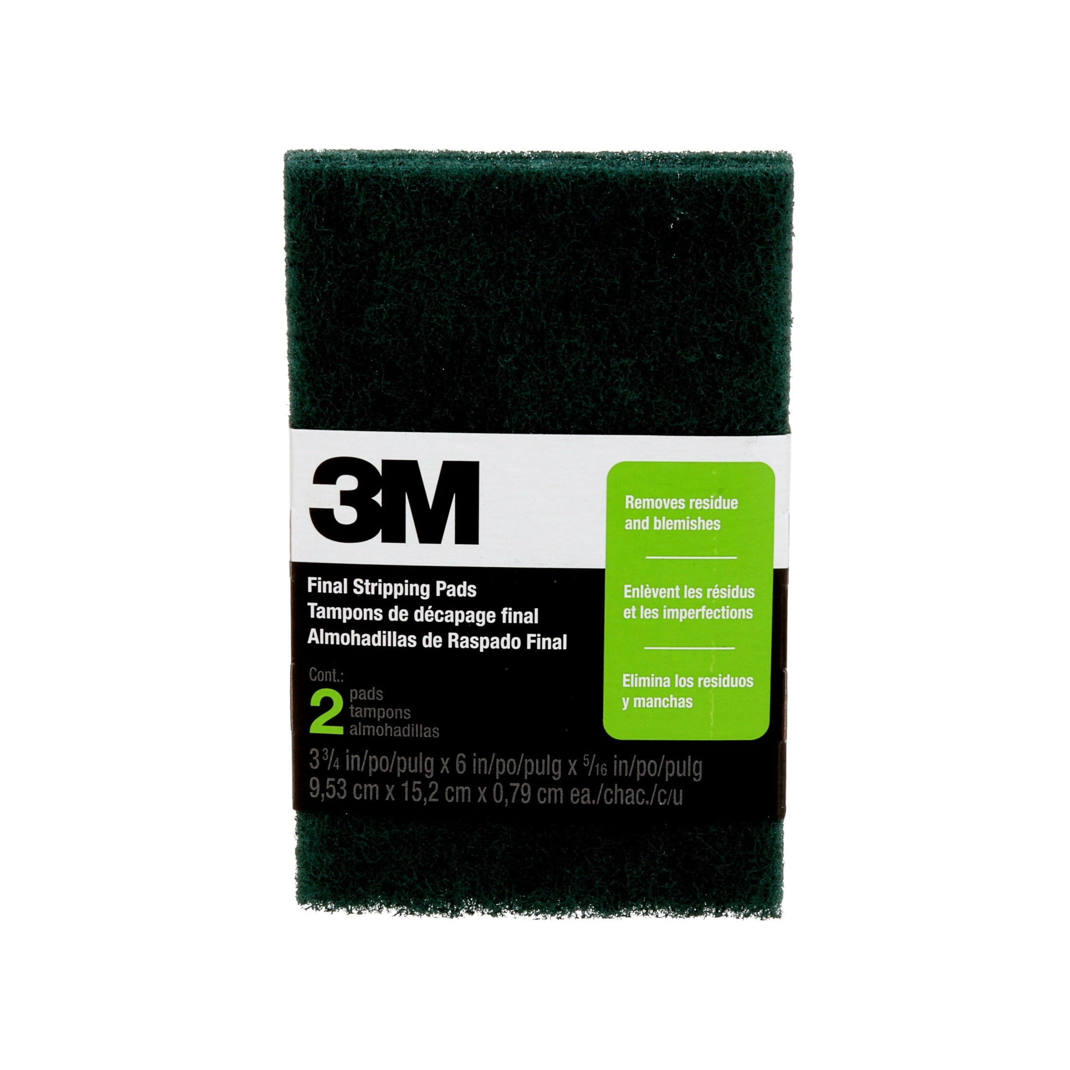 3M Final Stripping Pads, 10113NA, 0 Fine, 3-3/4 in x 6 in x 5/16 in, 2 ...