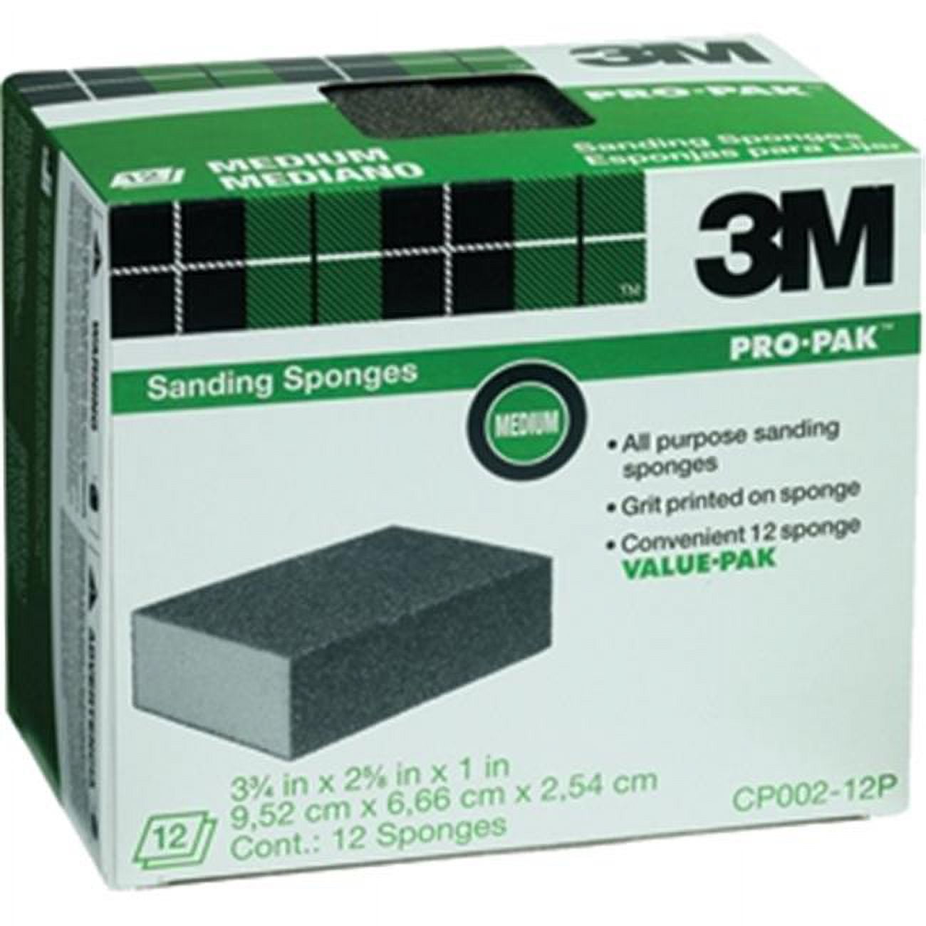 3M General Purpose Sanding Sponge CP002-12P, Block - Walmart.com