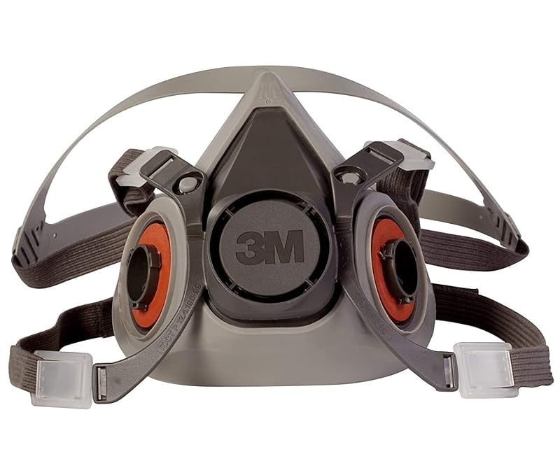 3M Half Facepiece Reusable Respirator 6300,Four-Point Harness, Comfortable Fit, Dual Airline ...