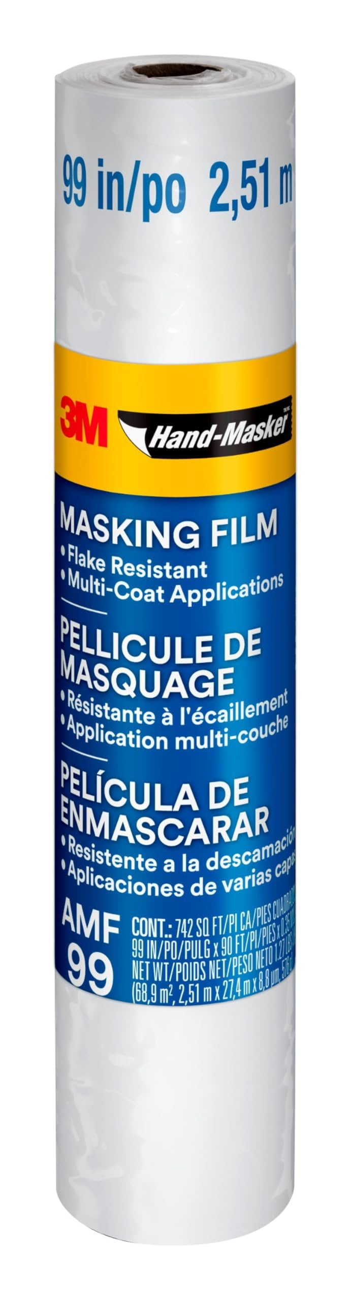 3M Hand Masker Advanced Masking Film, 99 in x 90 ft, Static Cling Keeps ...