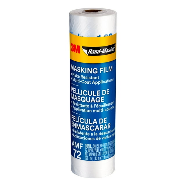 3M Hand-Masker Advanced Masking Film, AMF72, 72 in x 90 ft x .35 mil ...