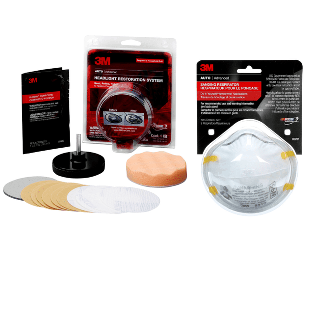 3M Headlight Lens Restoration System, Bundled with 3M Sanding ...