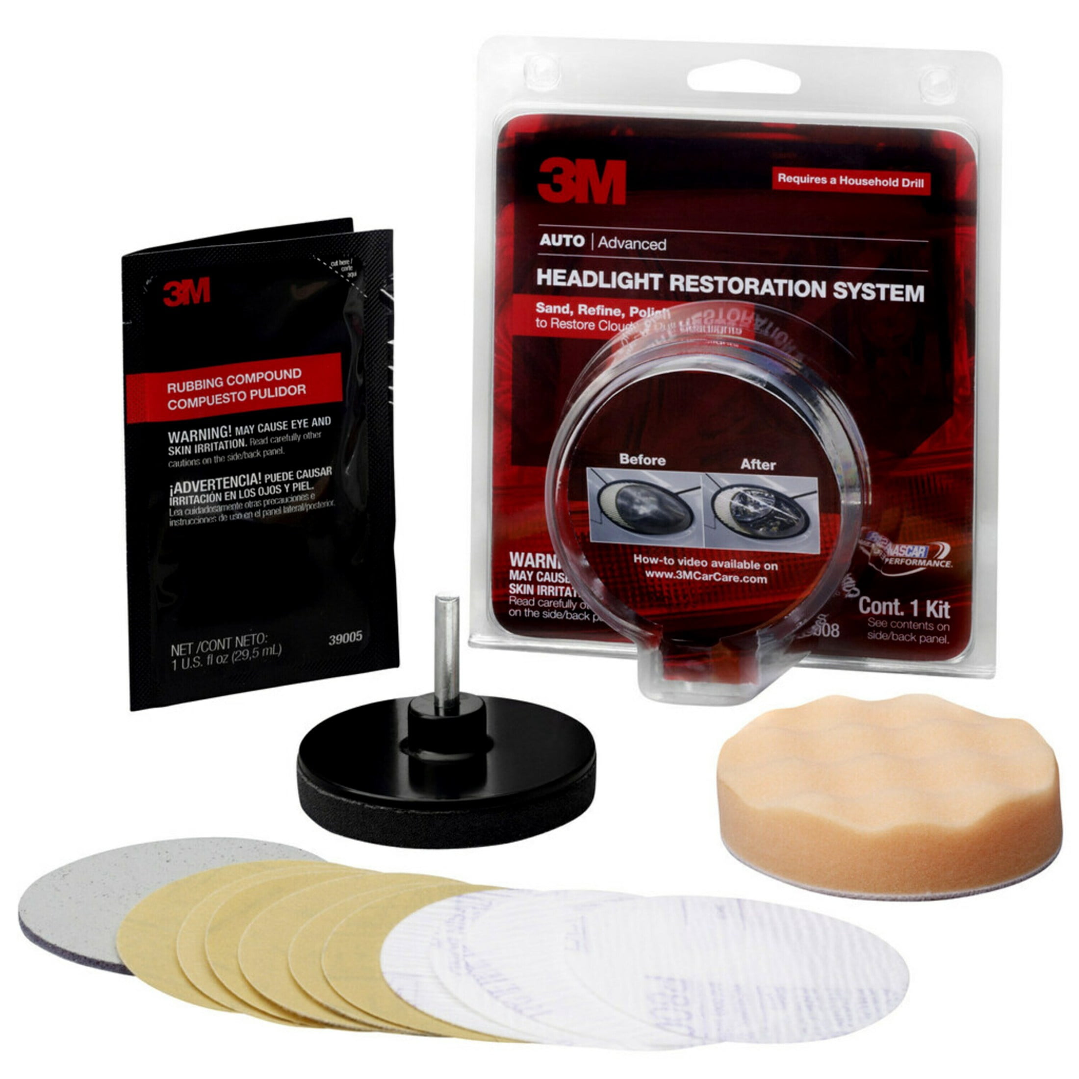 3M Car Headlight Lens Restoration System - Scratch Repair & Polishing ...