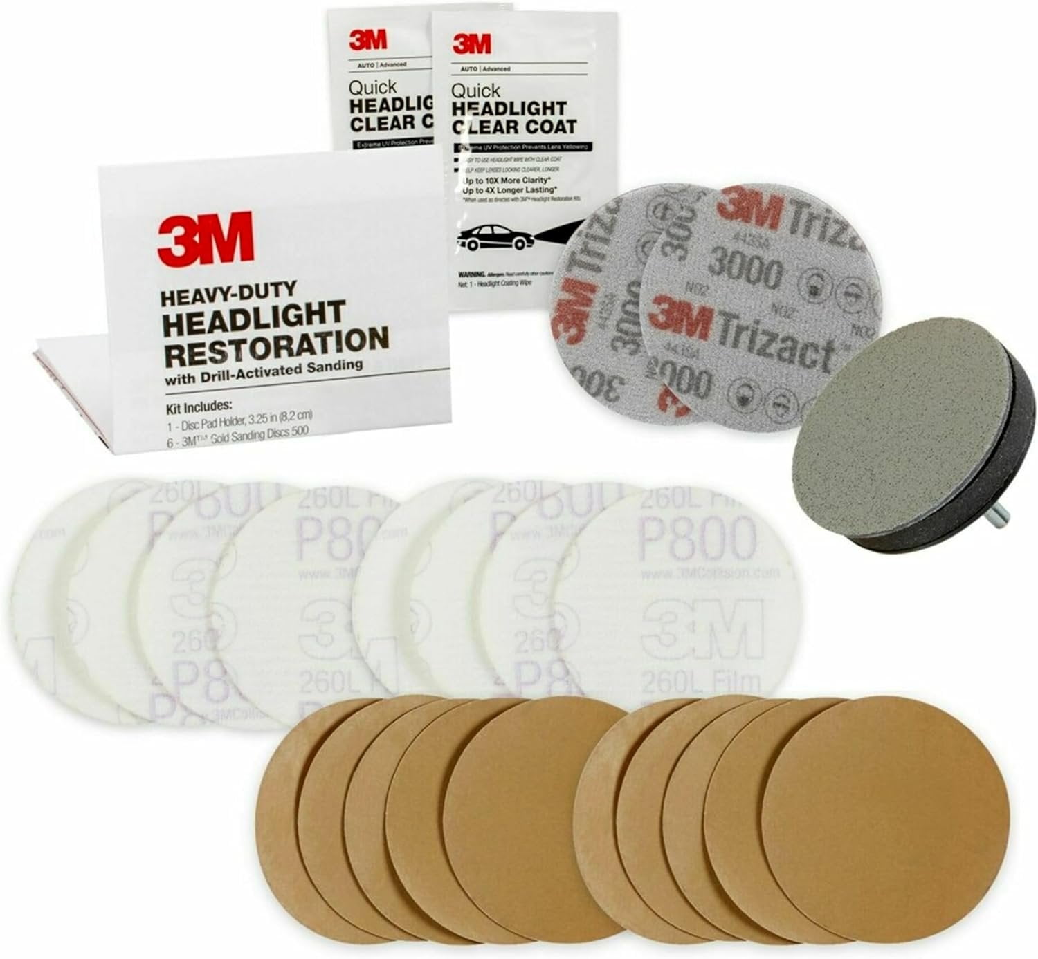 3M Headlight Restoration Kit, Heavy Duty 2-Pack, Easy Heavy Duty Car ...