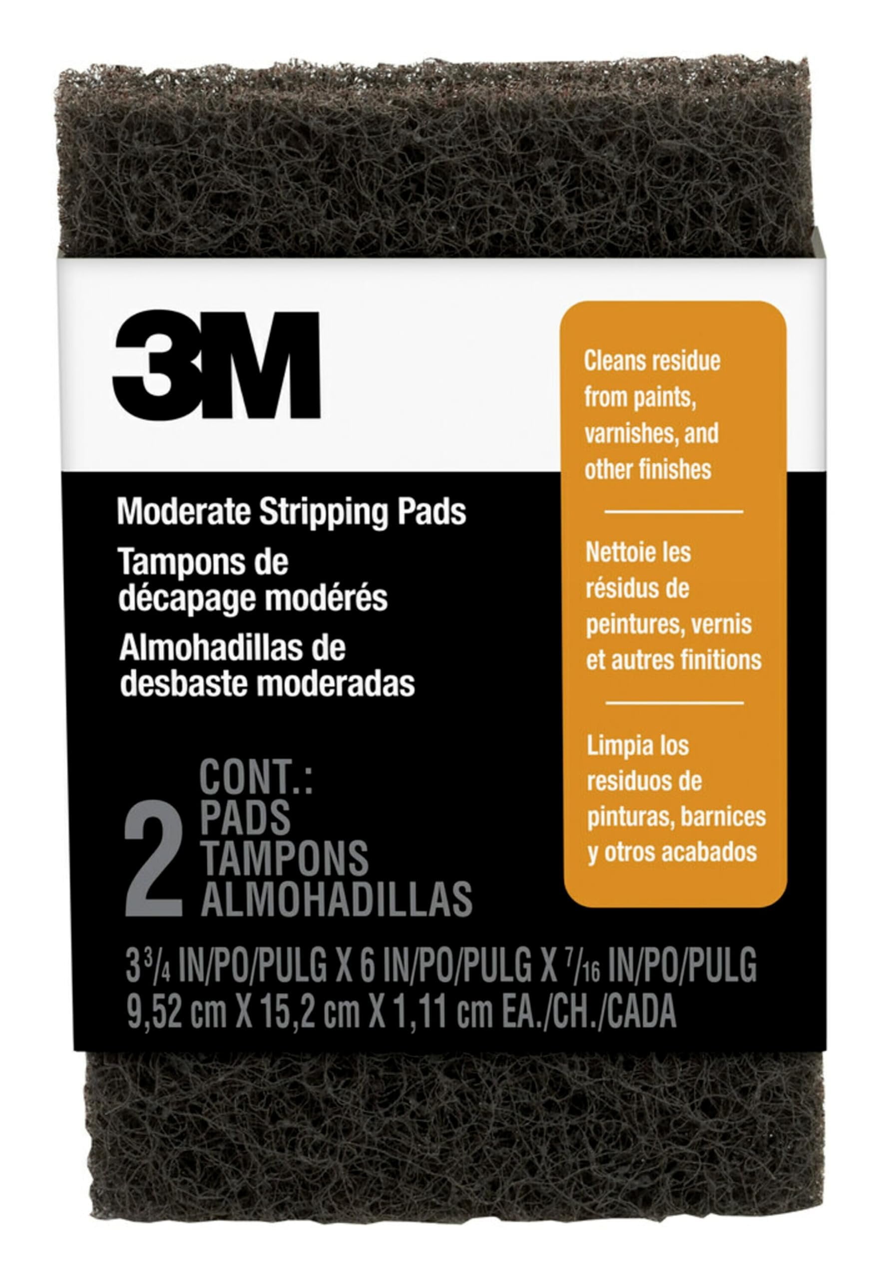 3M Heavy Duty Stripping Pads, 2 Count, 3-3/4 in x 6 in, Removes Paint ...