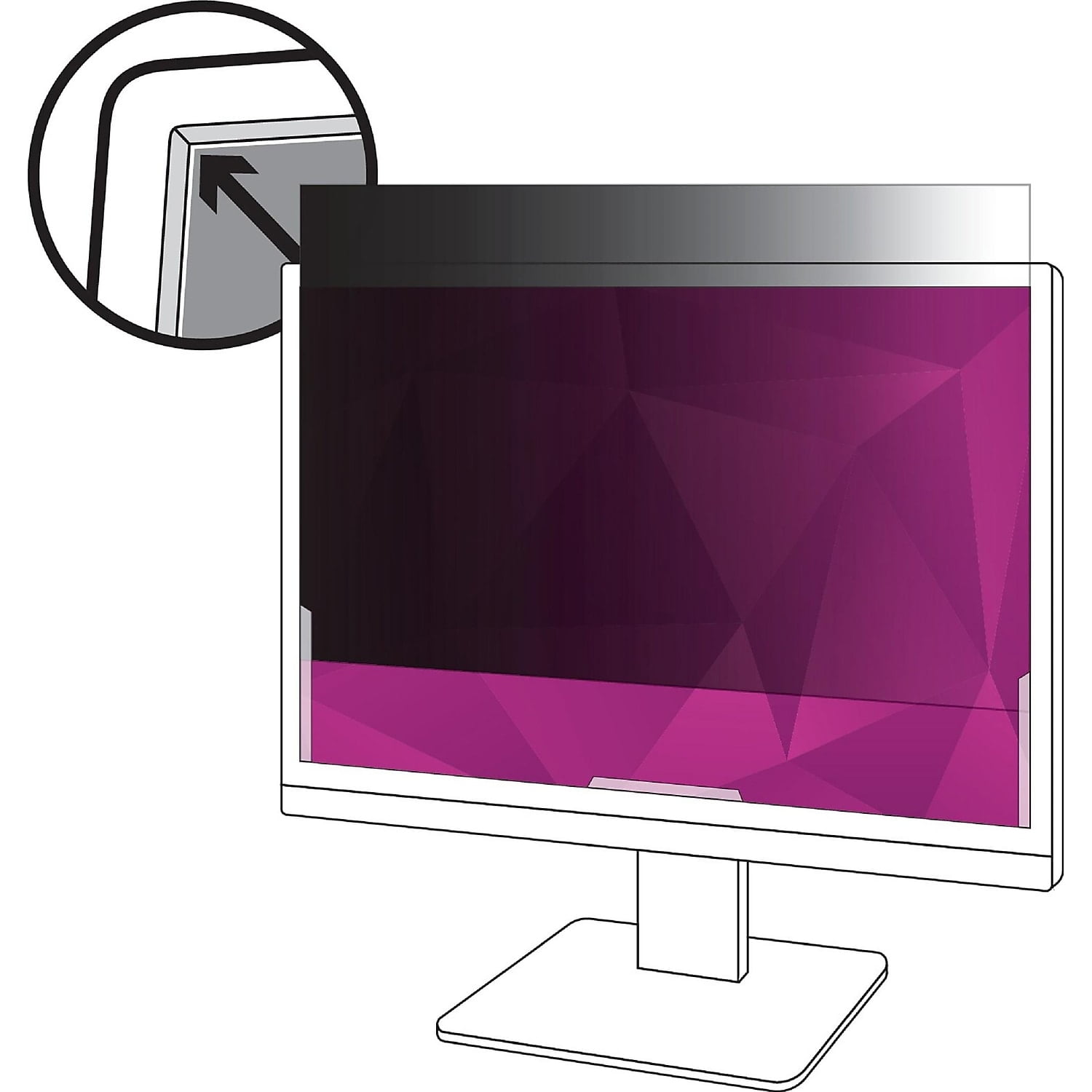 3M High Clarity Privacy Filter Screen for Monitors, 24" Full Screen, 16 ...