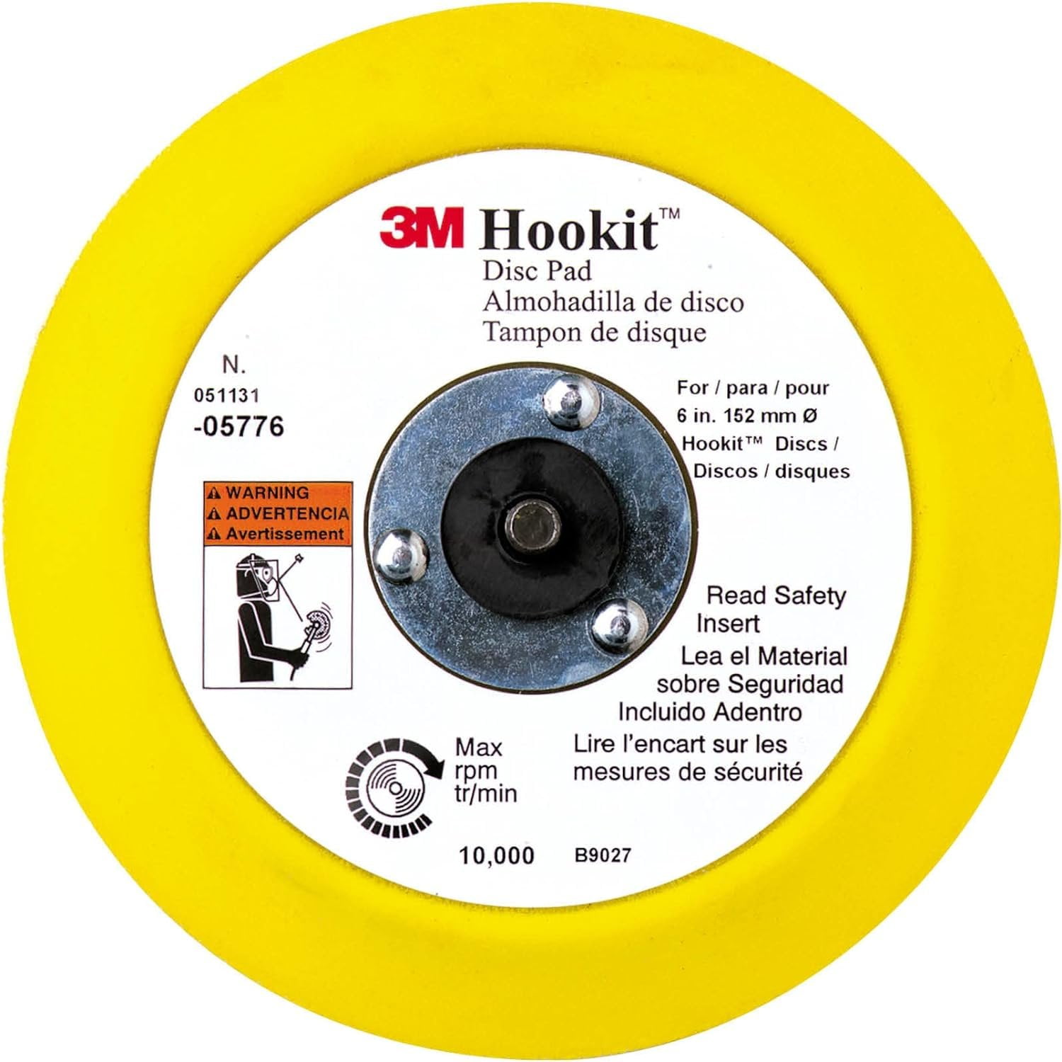 3M Hookit Disc Pad 05776, Easy Change Out, Medium Density Foam, 6 in ...