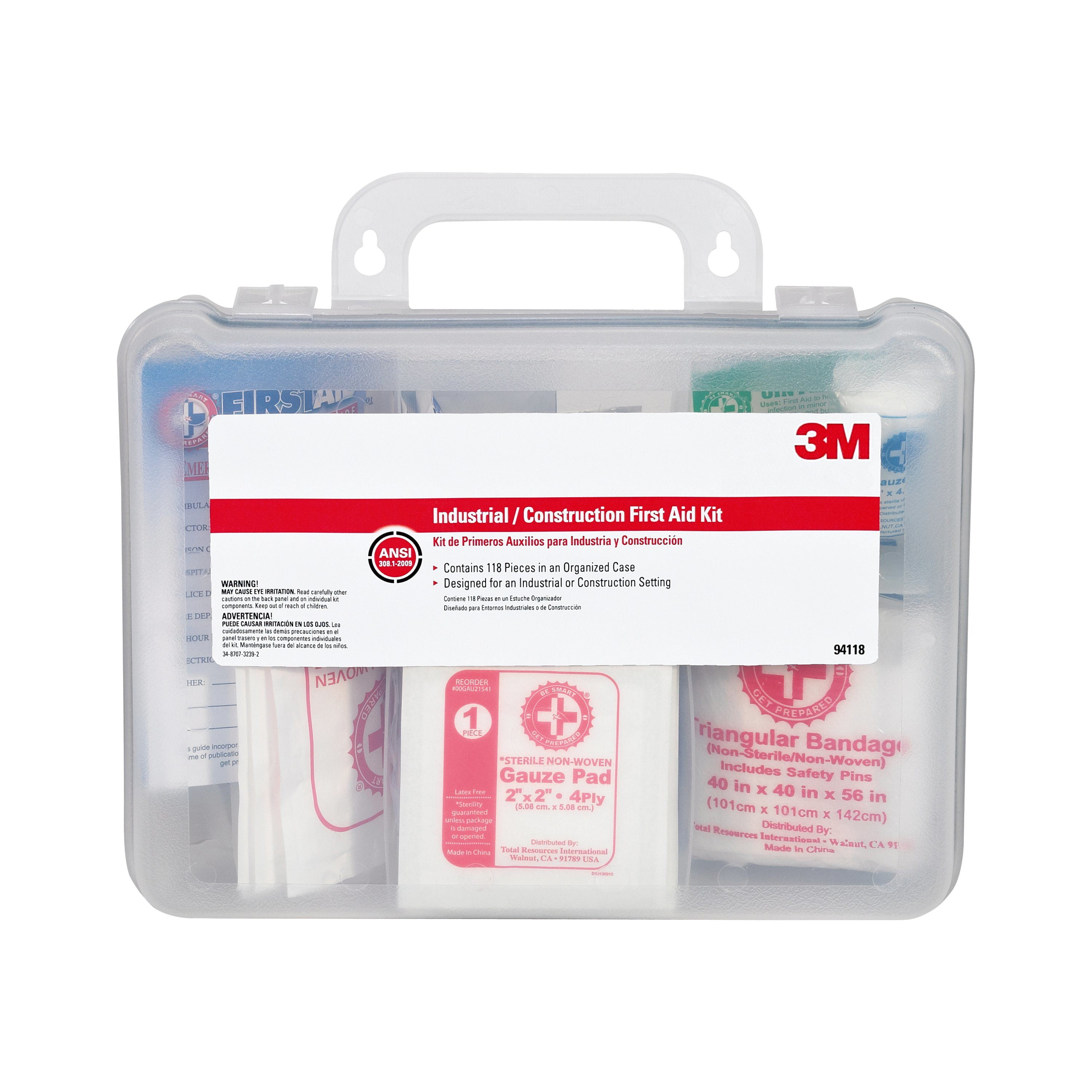 3M Industrical/Construction First Aid Kit, 118 Pieces, OSHA & ANSI ...