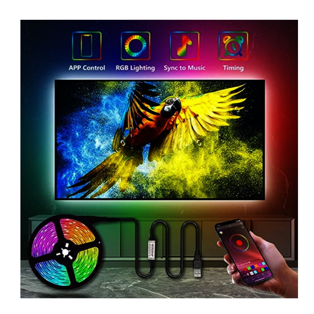 3M LED Strip Light Self Adhesive 5050 RGB USB Flexible Lamp Cable ...