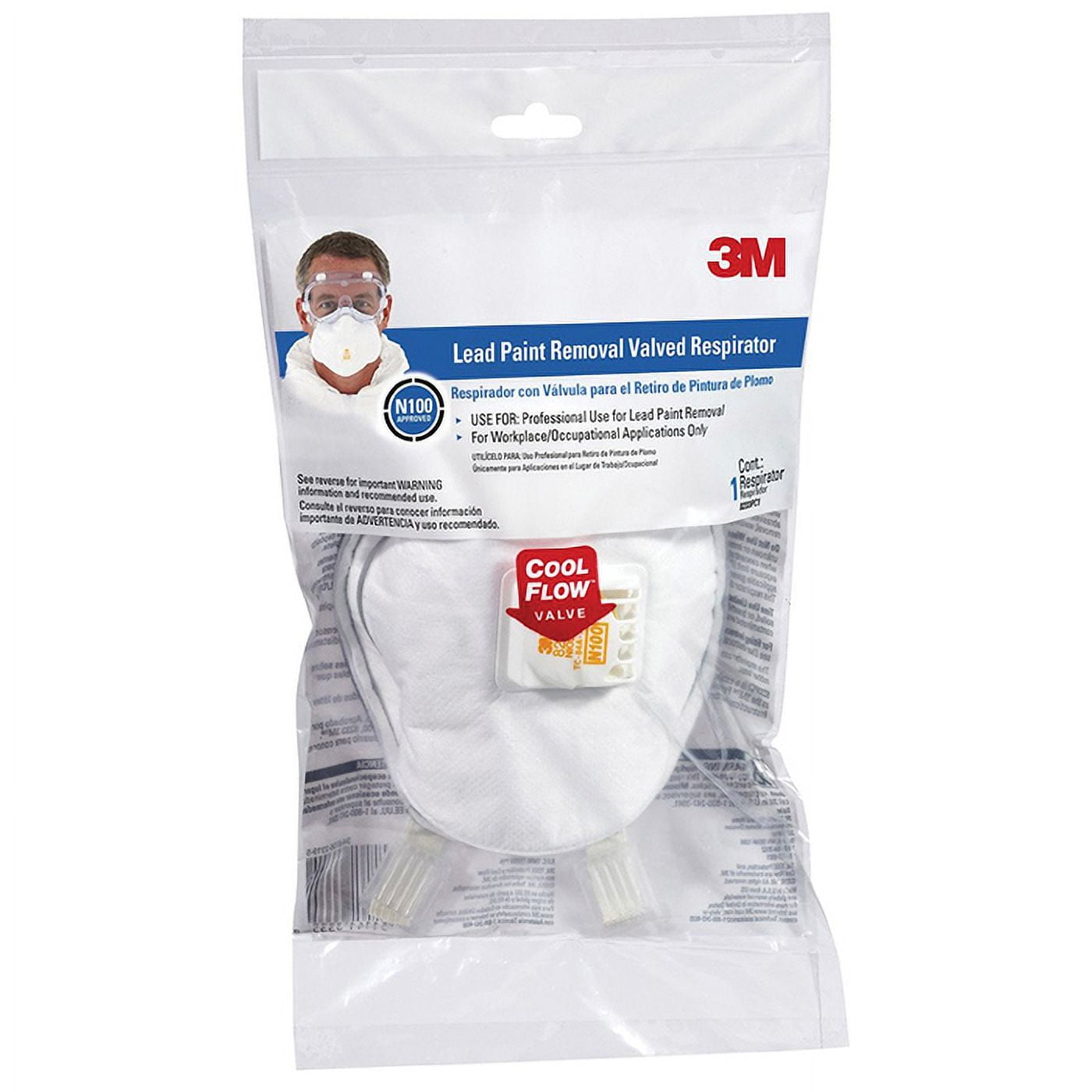 3M 8233PC1-B Lead Paint Removal Valved Respirator Mask - Walmart.com