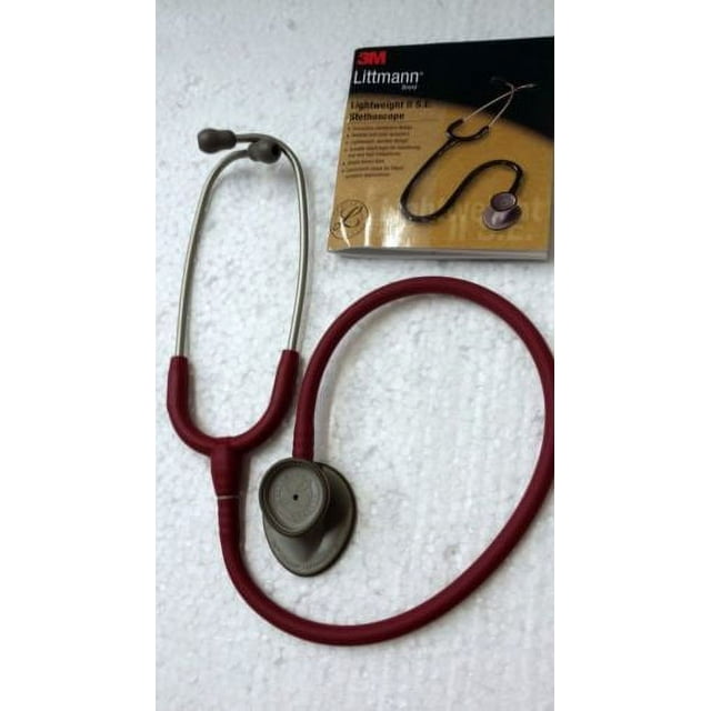 3M Littmann Lightweight II, 28 inch Burgundy Tube Stethoscope, Clear Acoustic Response, Tunable ...