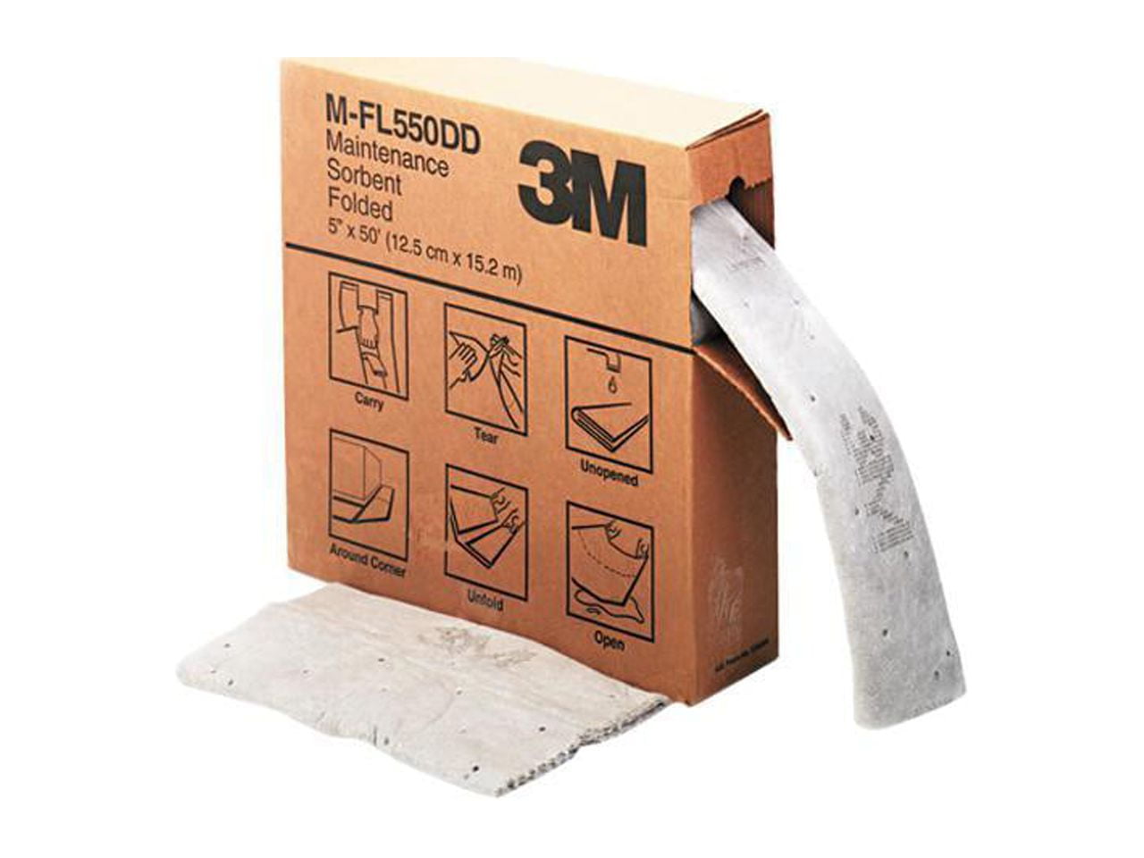 3M Sorbent, High-Capacity, Folded Maintenance, 10.5gal Capacity, 1 Roll ...