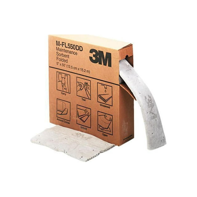 3M M-FL550DD Folded High Capacity Perforated Maintenance Sorbent, 5" x 50 ft. - Walmart.com