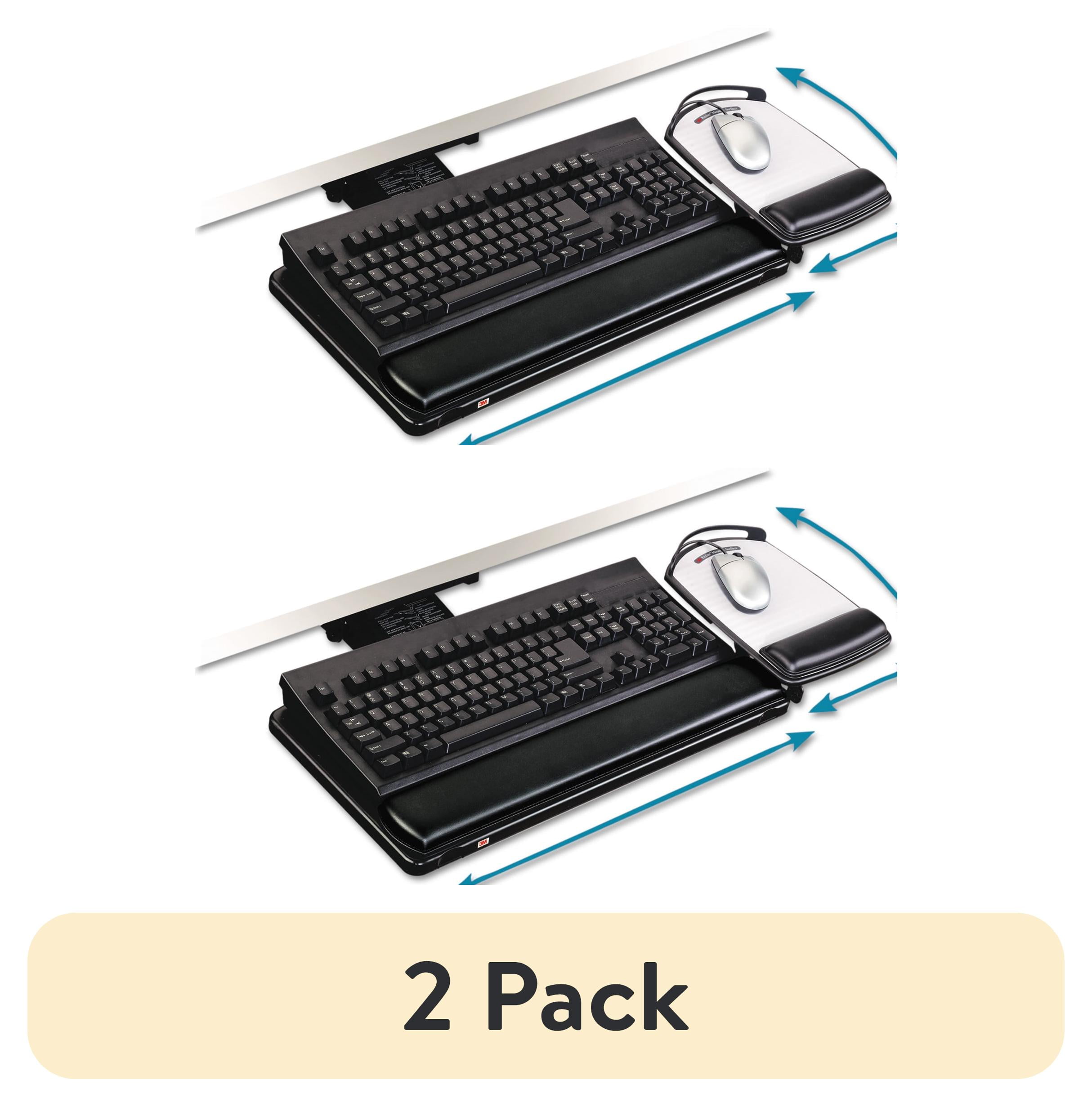 (2 pack) 3M, MMMAKT80LE, Adjustable Keyboard Tray with Adjustable ...