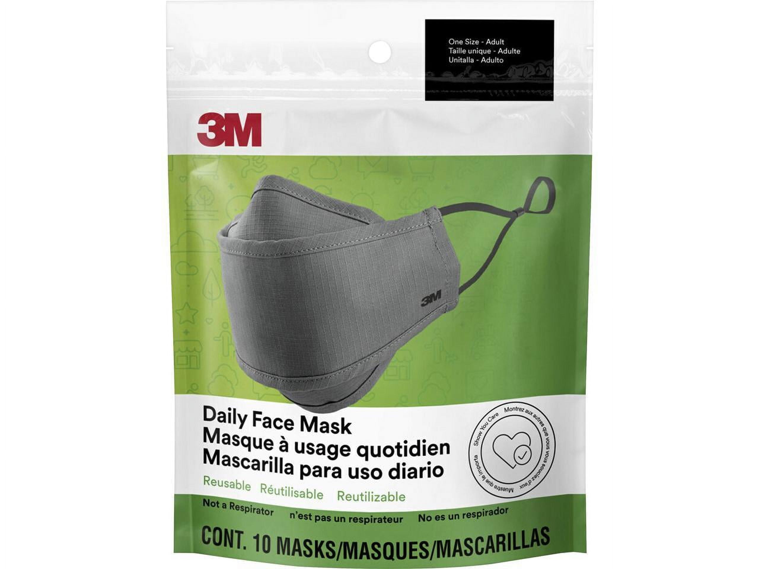 3M, MMMRFM10010, Daily Face Masks, 10 / Pack, Gray HSA/FSA Eligible ...