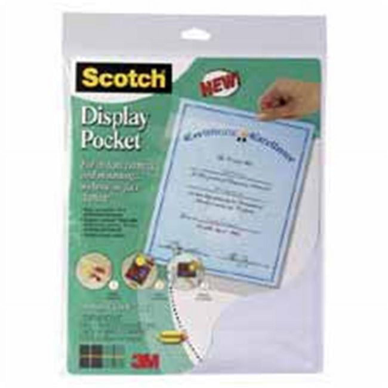 3M MMMWL854C Display Pocket- Removable Fasteners- 9in.x11in.- Clear ...