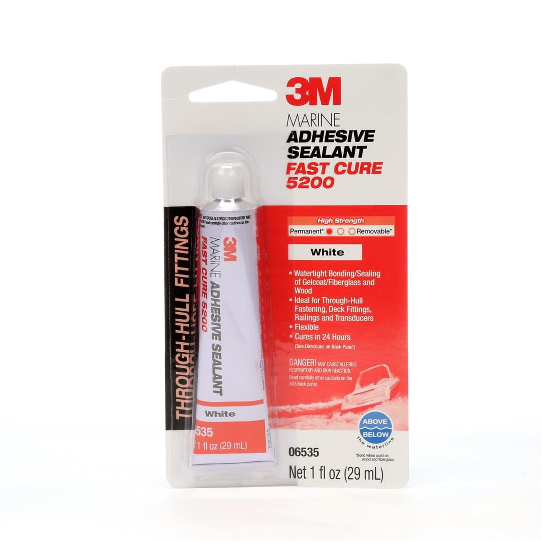 3M Marine Adhesive Sealant 5200 Fast Cure, 1 oz Tube, White, Watertight ...