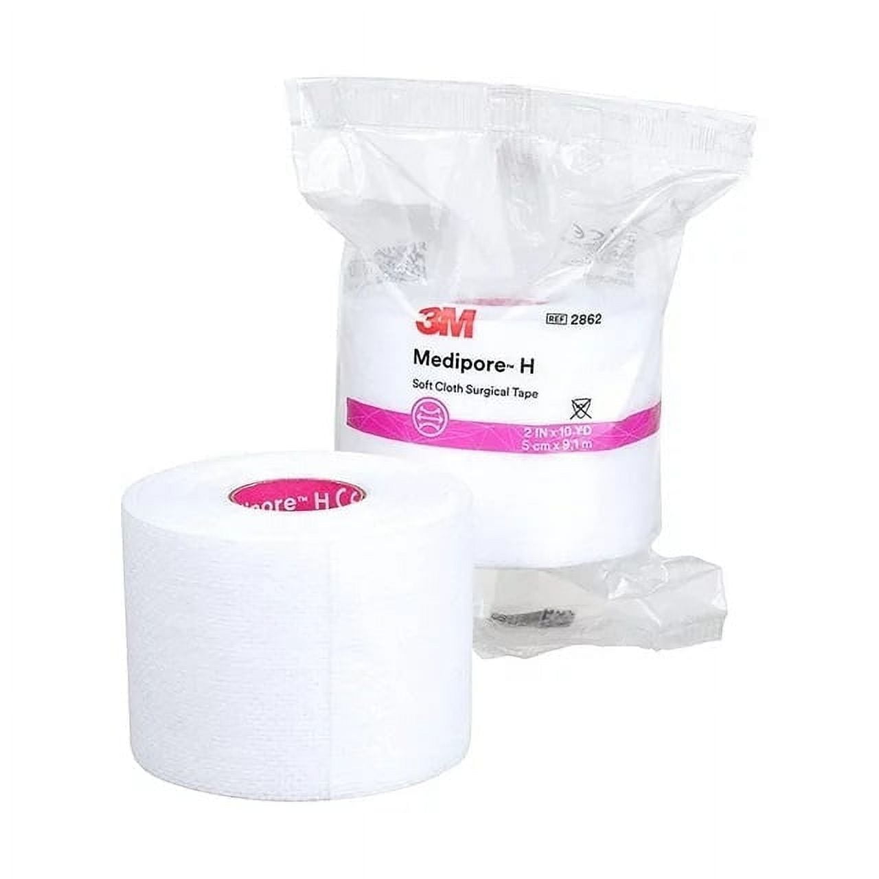 3M Medipore H 2862 White Soft Cloth Surgical Tape - 2" x 10 yds - Bandage for Wound Dressings ...