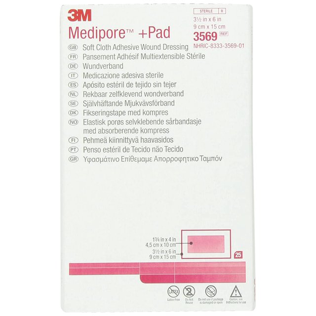 3M™ Medipore™ +Pad Soft Cloth Adhesive Wound Dressing, 3569, Dressing ...
