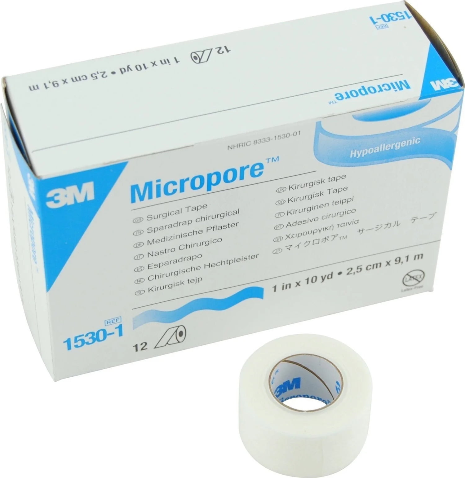 3M Micropore Paper Tape - White, 1" x 10yds (Box of 12) HSA/FSA ...