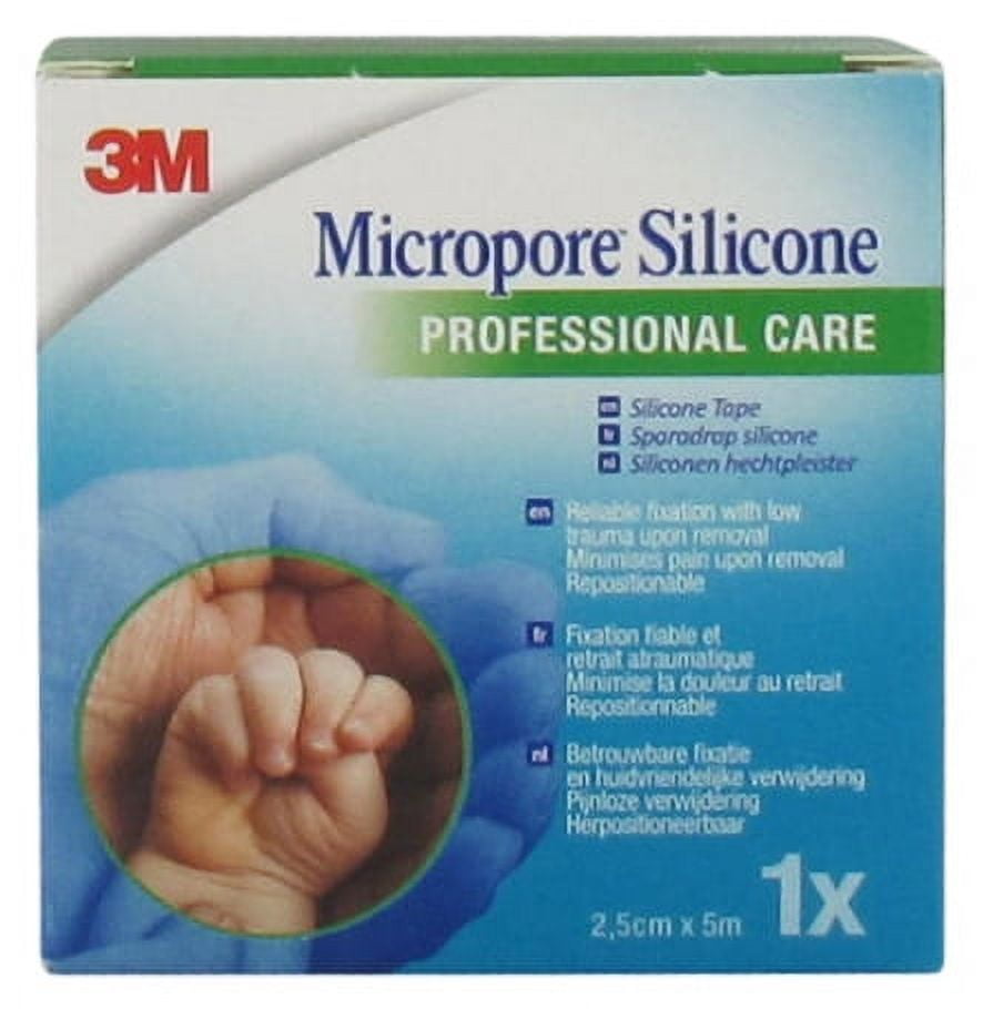 3M Micropore Silicone Professional Care Plaster 2.5cm x 5m - Walmart.com