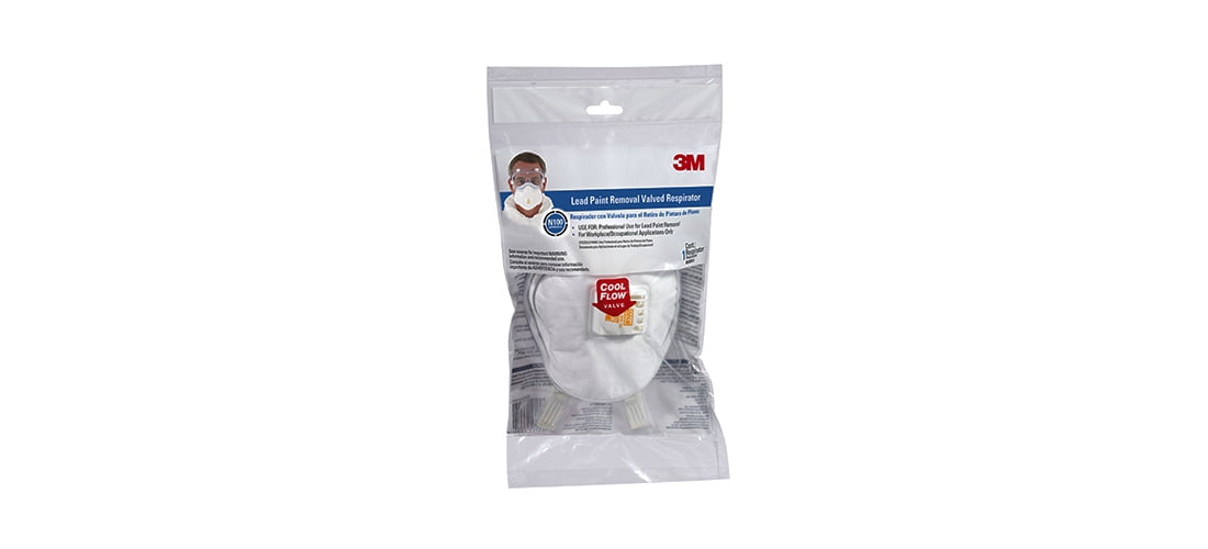 3M N100 Lead Paint Removal Respirator Valved White 1 pc. - Walmart.com