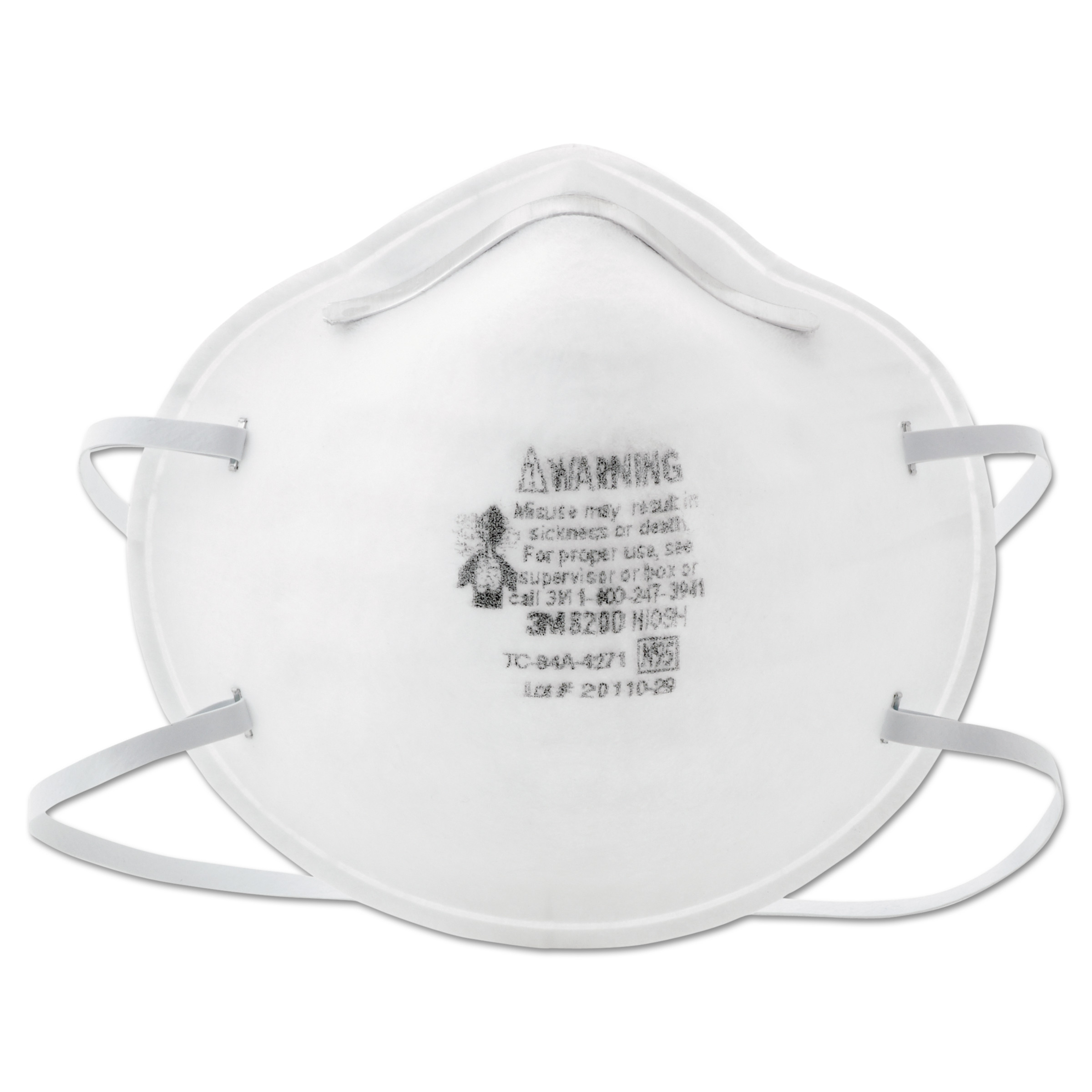 3M N95 Particle Respirator 8200 Mask, 20/Box - Walmart Business Supplies