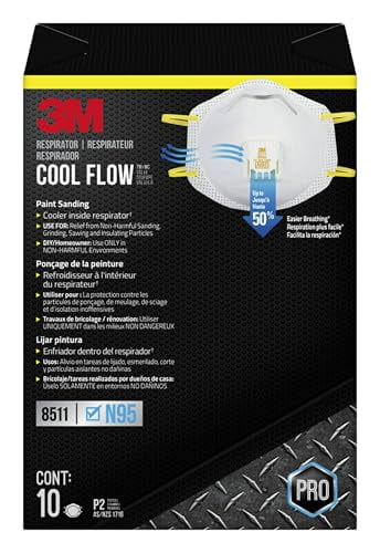 3M N95 Respirator 8511, 10 Pack, NIOSH-APPROVED N95, Features 3M COOL ...