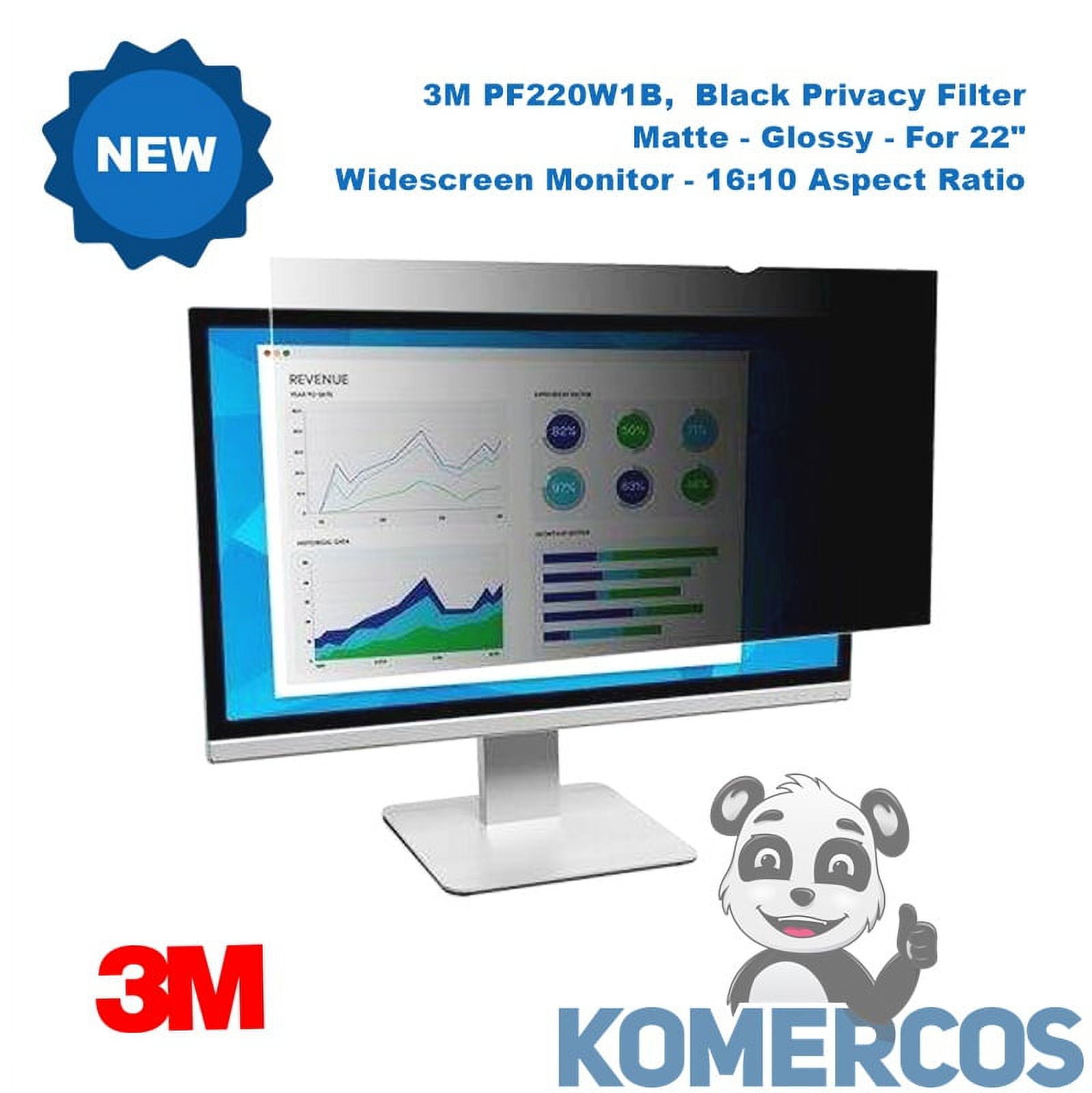3M PF220W1B - Black Privacy Filter, Matte, Glossy, For 22-in ...