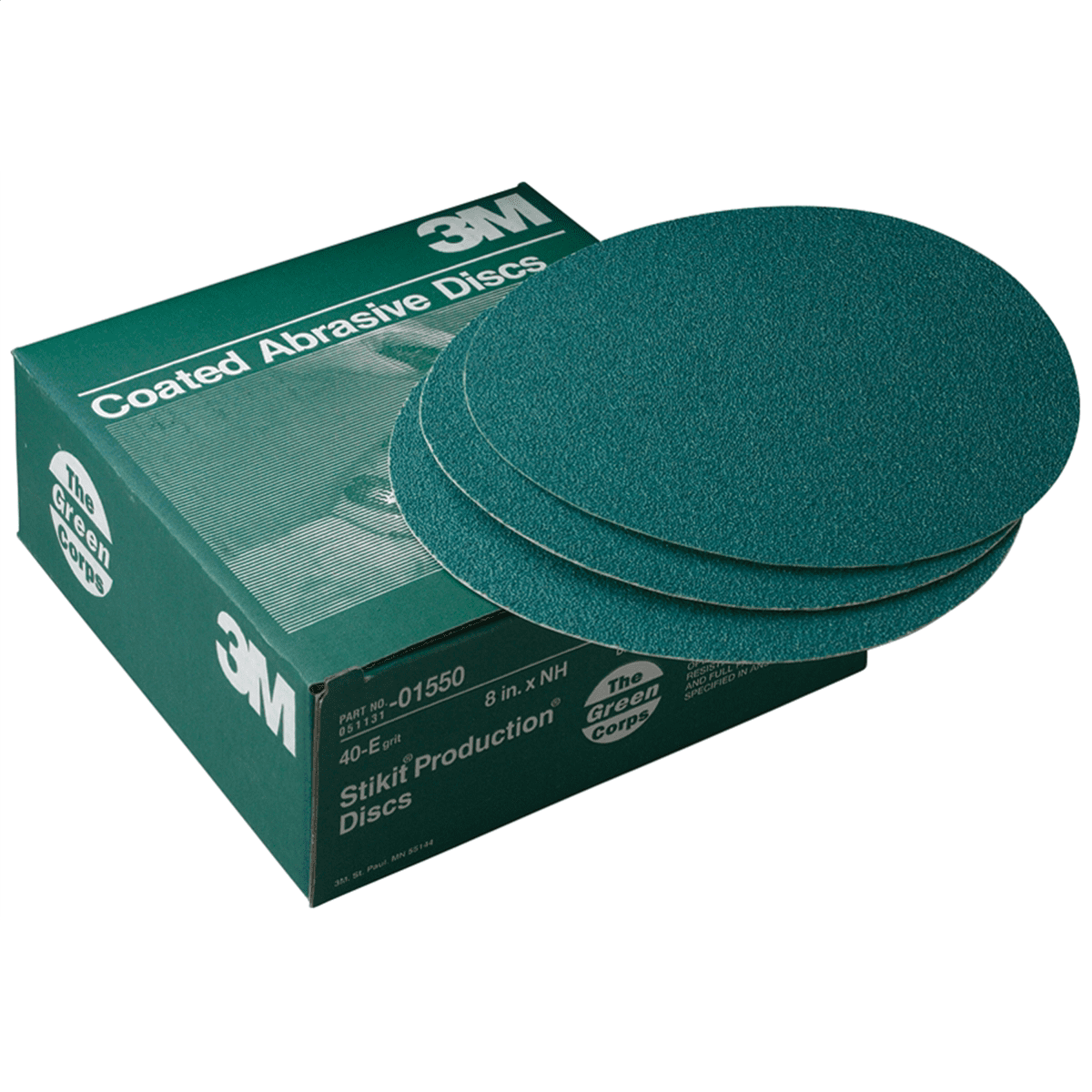 3M PRODUCTION DISCS STIKIT GREEN CORPS 40E 8IN 50/BX - Walmart.com