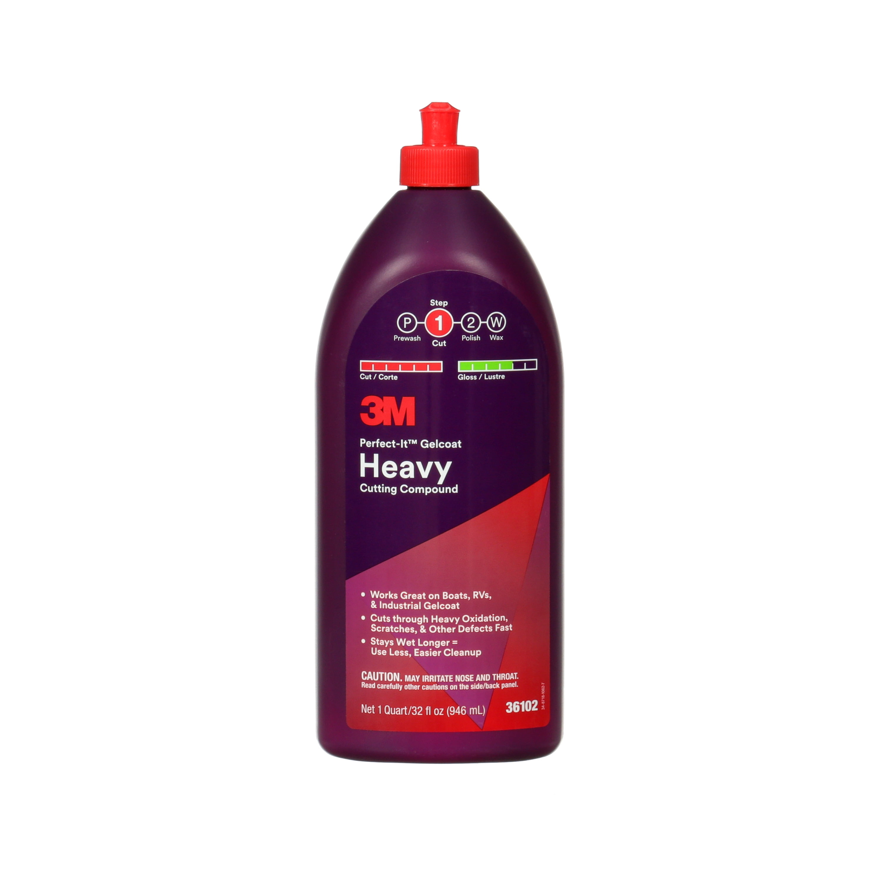 3M 36102 Perfect-It Gelcoat Heavy Cutting Compound - Quart - Walmart.com