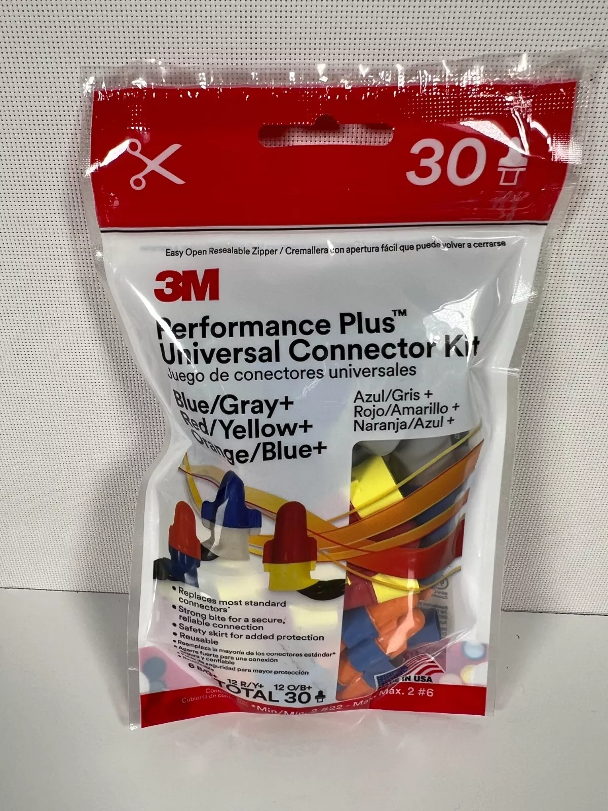 3M Performance Plus Universal Connector Blue/Gray, Red/Yellow, Orange ...