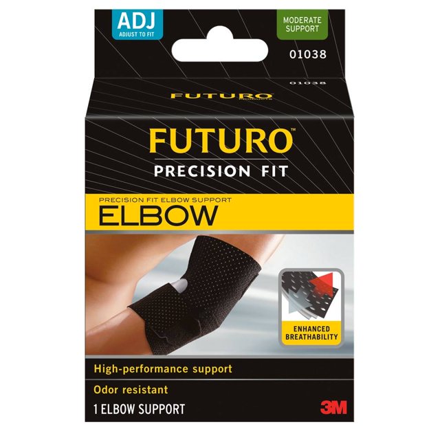 3M Precision Fit Elbow Support Black - Walmart Business Supplies