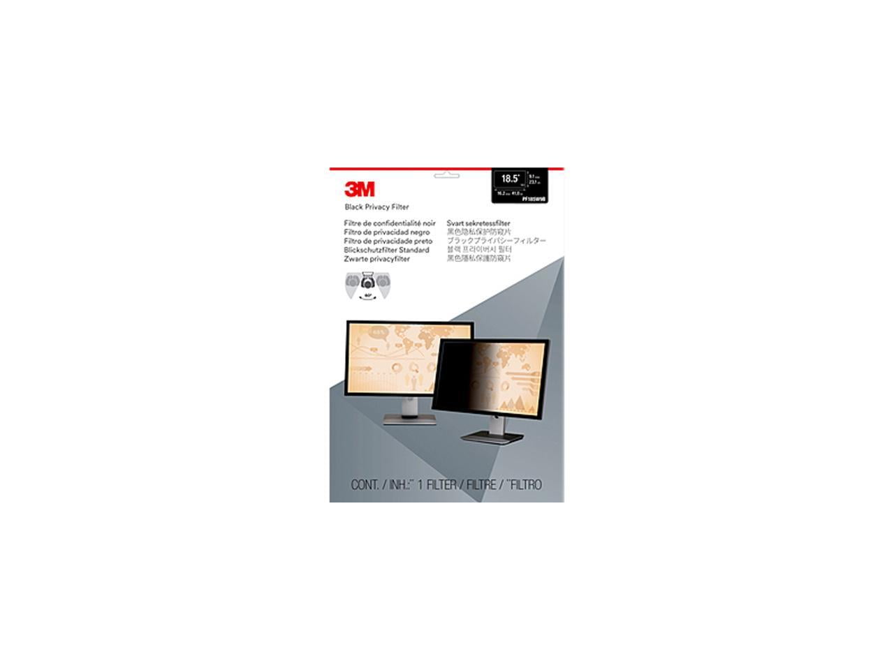3M Privacy Filter PF185W9B for 18.5" Monitor Black, Glossy, Matte - For ...