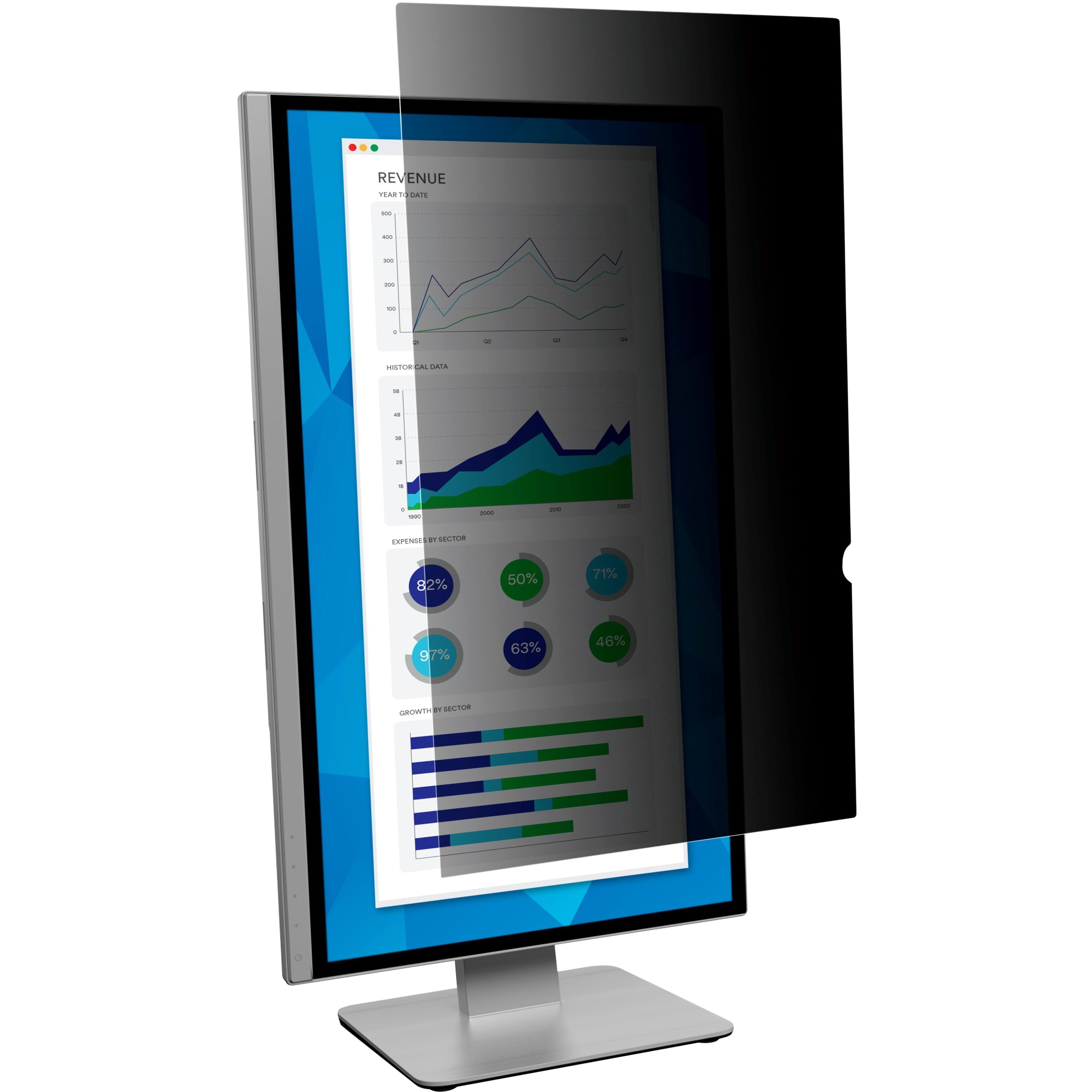 3M Privacy Filter for 21.5" Widescreen Monitor Portrait Black, Matte ...